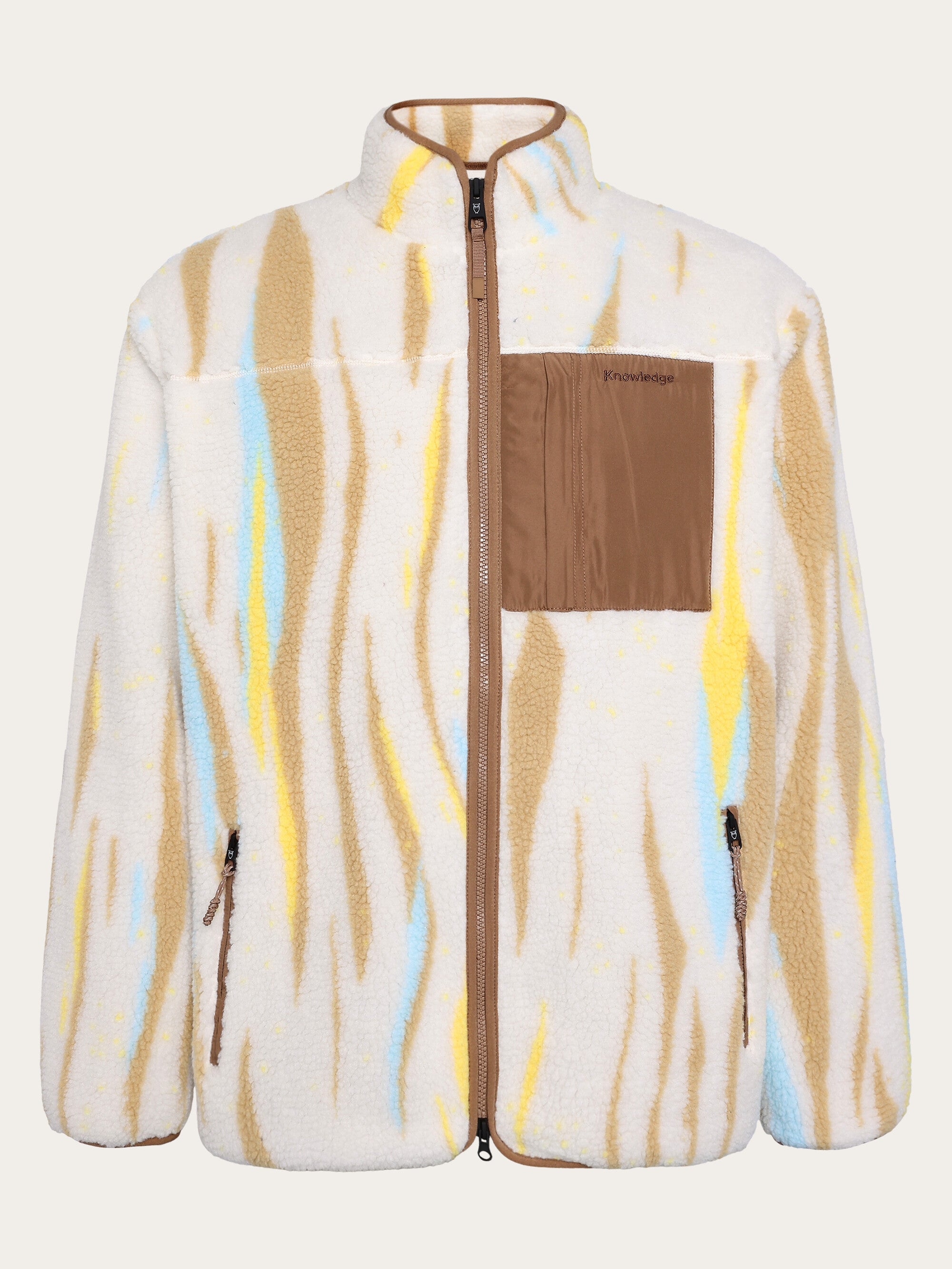 Loose fit Northern Lights zip fleece - GRS - Creme – KnowledgeCotton Apparel Europe