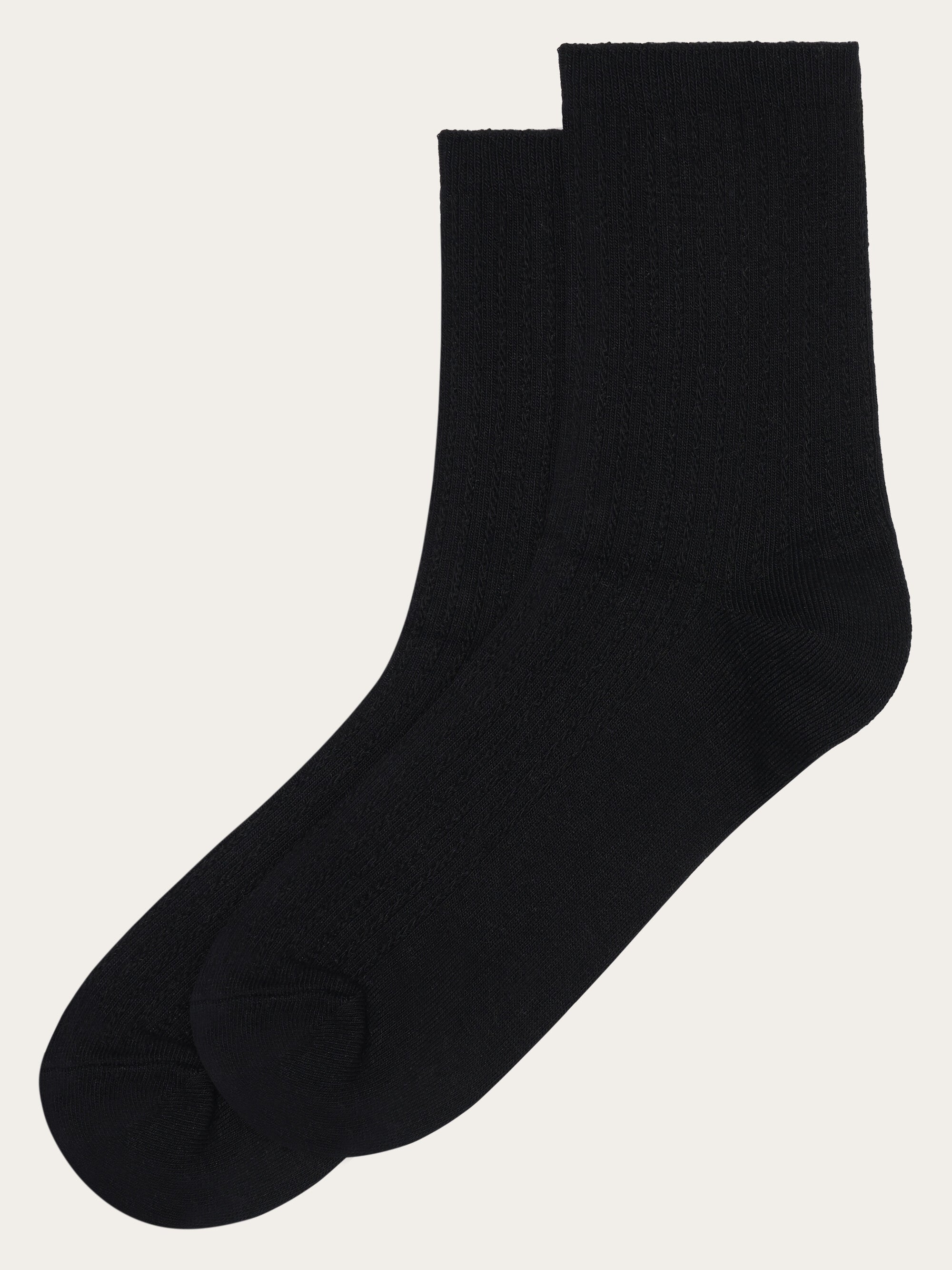 1-pack Cable structure socks - GOTS/Vegan - Black Jet – KnowledgeCotton ...