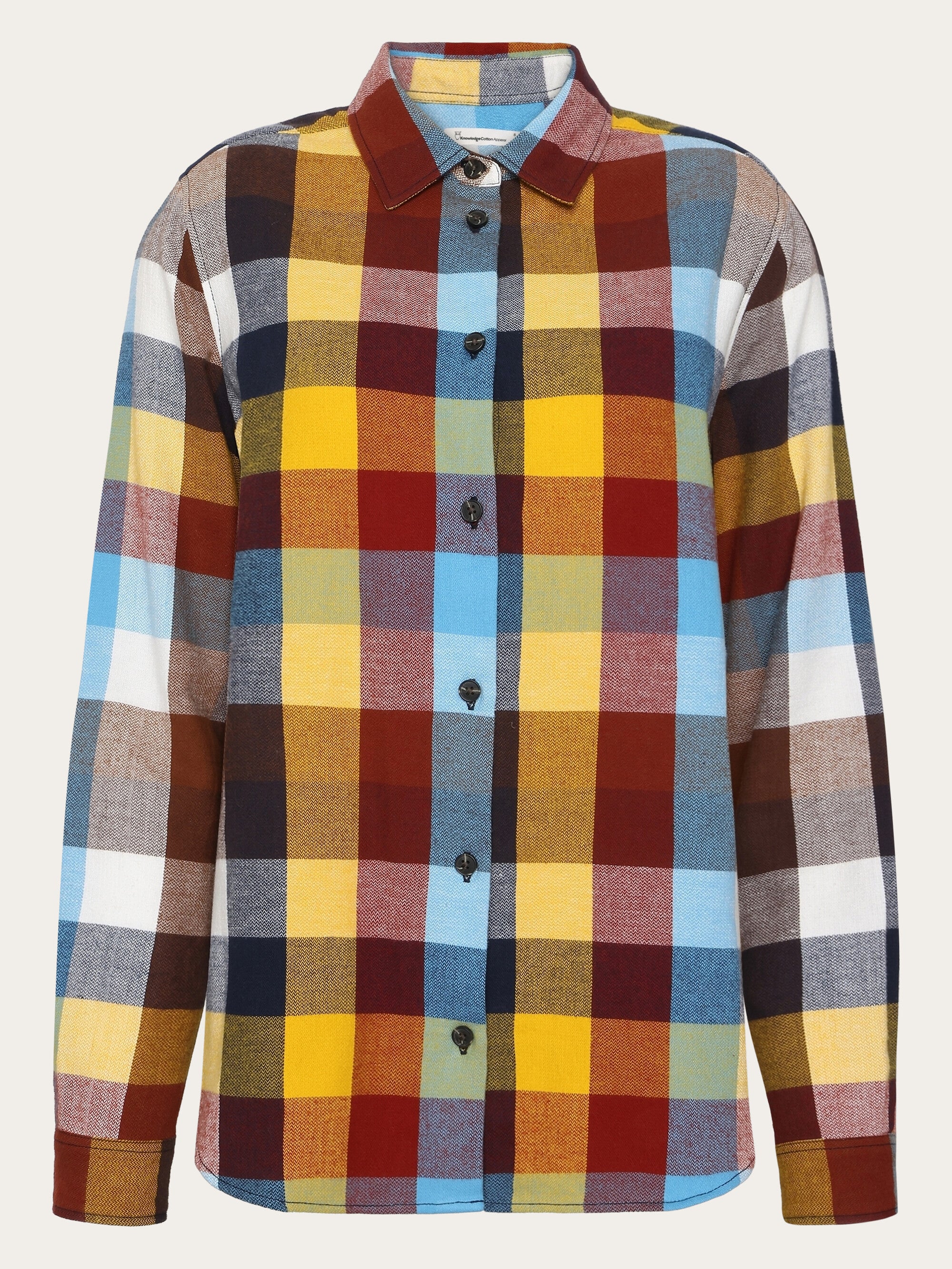 Check multi color flannel shirt - GOTS/Vegan - Multi check ...