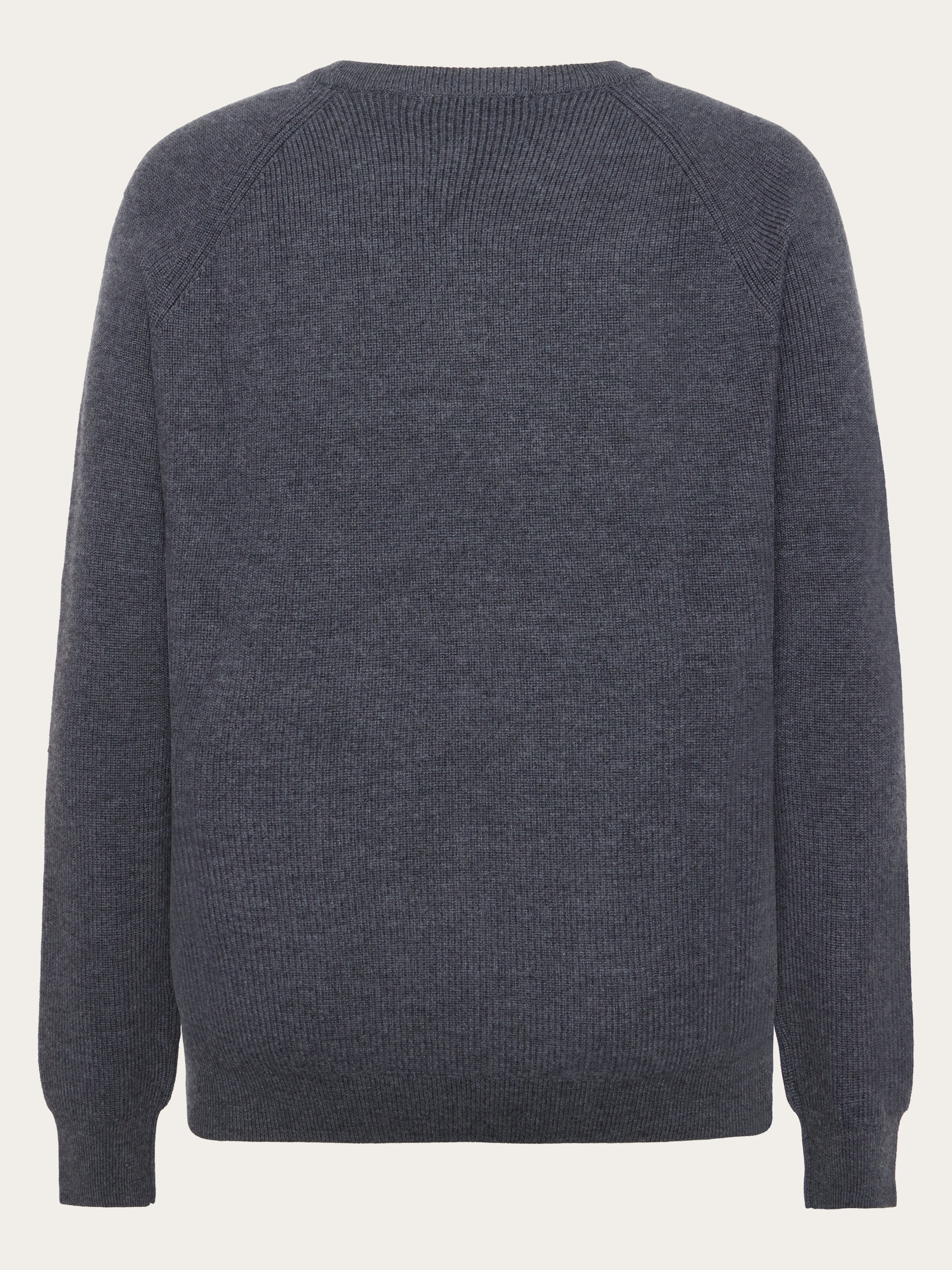 O-neck merino wool rib knit - Dark Grey Melange – KnowledgeCotton ...