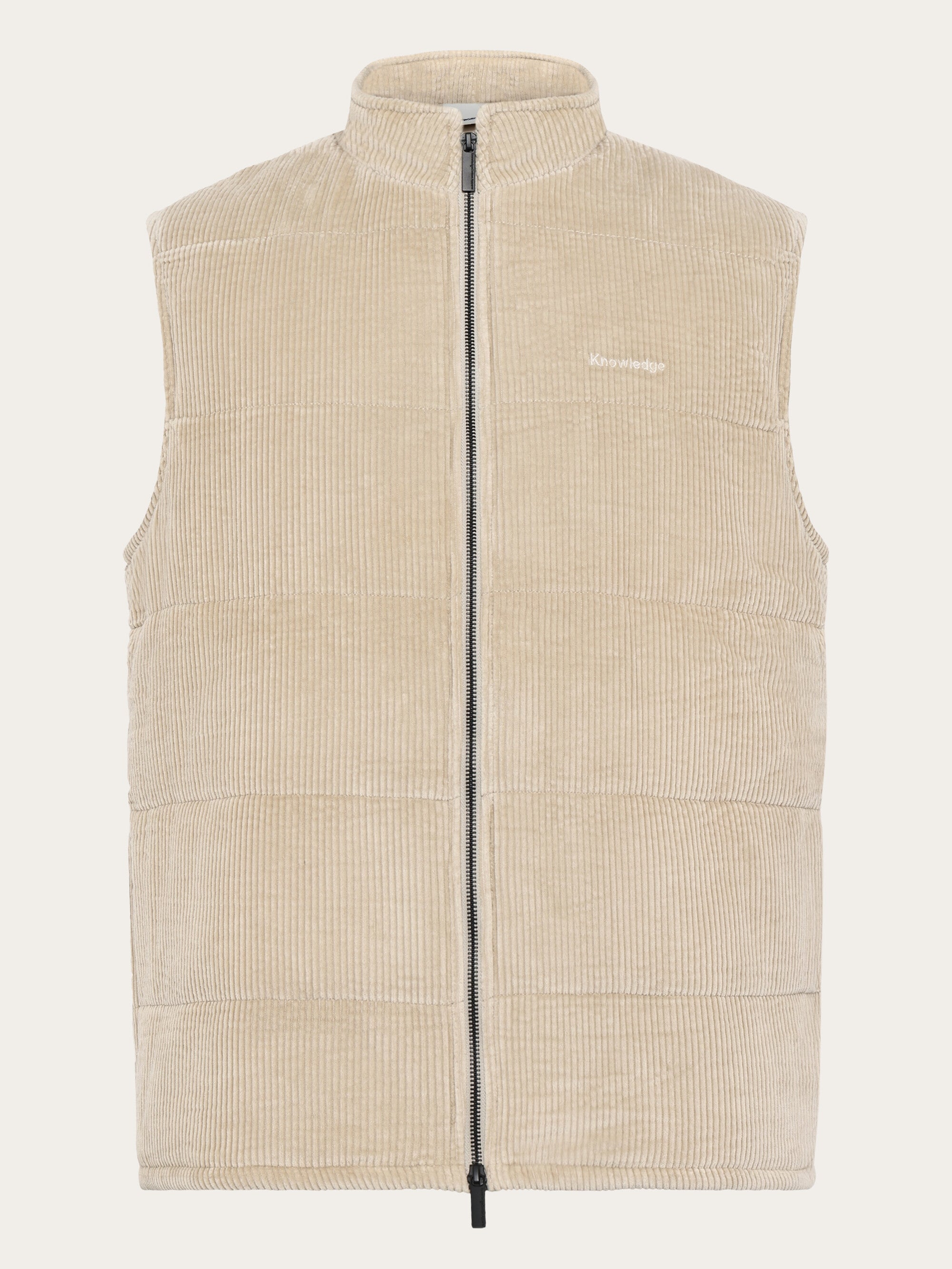 Organic Cotton Corduroy Vest - GRS/Vegan PETA - Light feather gray