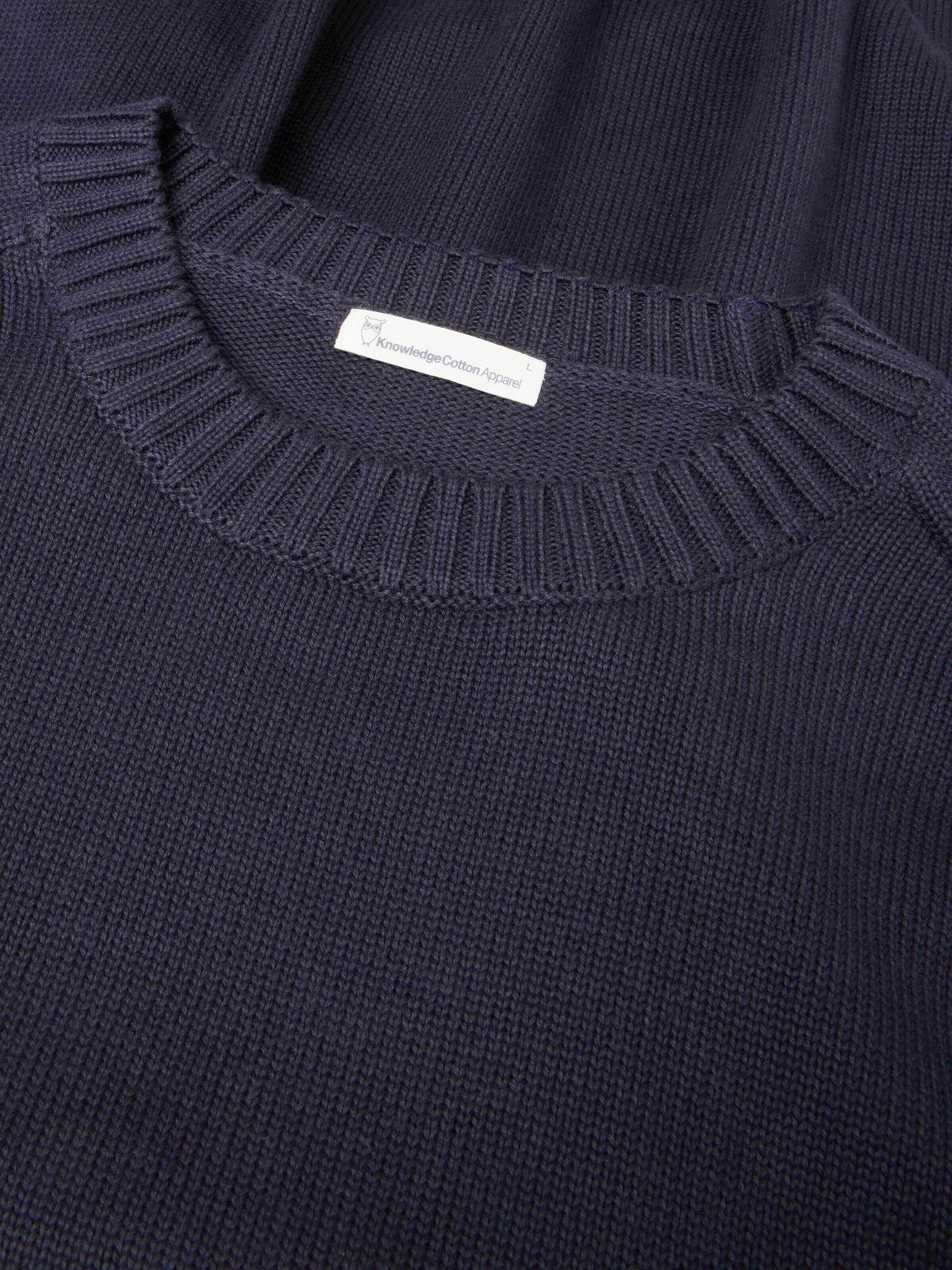 Buy Plain knitted crew neck - Night Sky - from KnowledgeCotton Apparel®